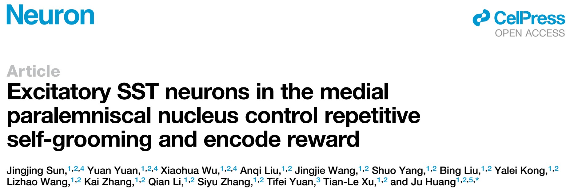 Neuron封面文章|基础医学院黄菊团队揭示刻板重复行为调控情绪的神经环路机制-上海交通大学医学院-新闻网